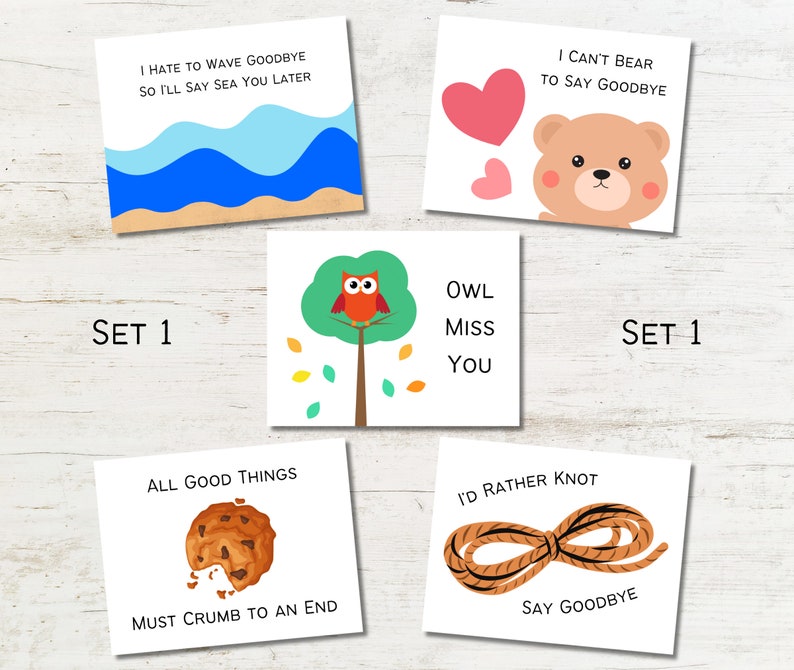 5 Farewell Pun Cards With Envelopes 5 Mixed Cards - Etsy