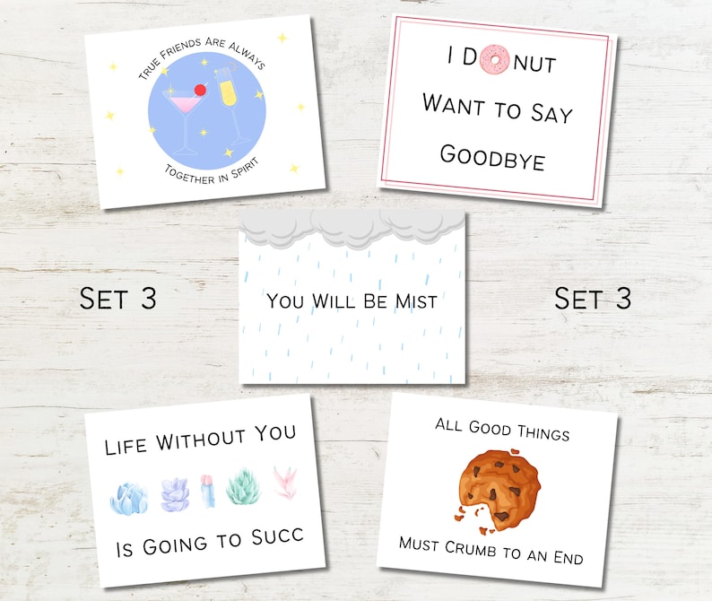5 Farewell Pun Cards With Envelopes (5 Mixed Cards) - Etsy
