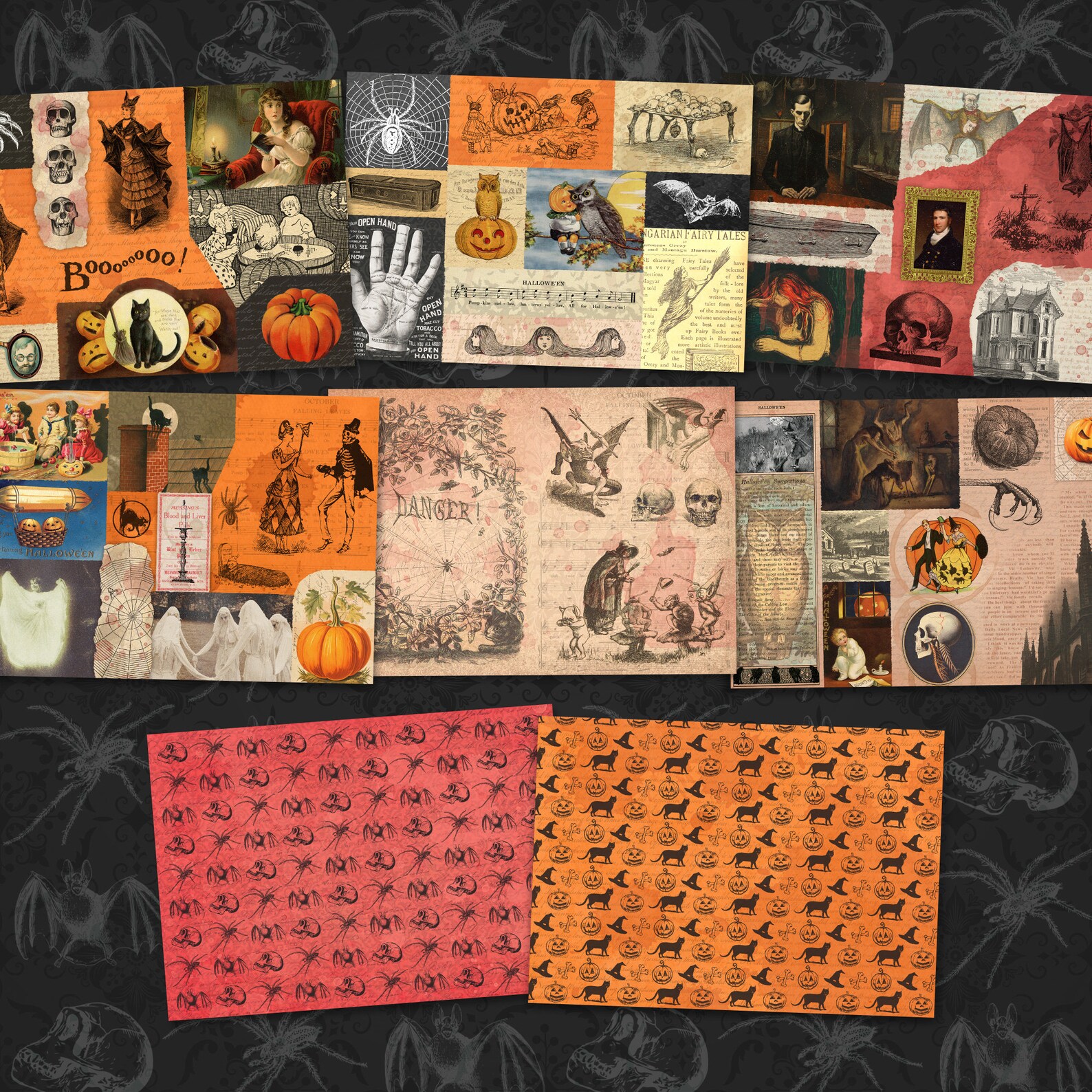 Halloween Vintage Junk Journal Printable Kit: Digital Download, Spooky ...