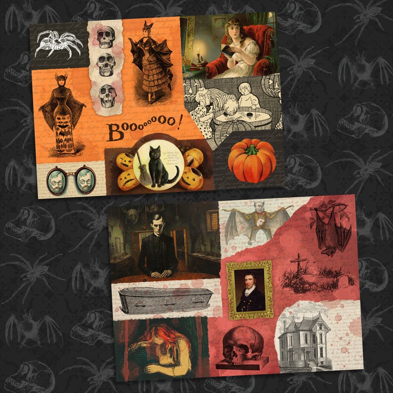 Halloween Vintage Junk Journal Printable Kit: Digital Download, Spooky ...