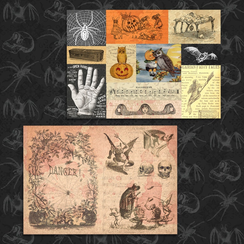 Halloween Vintage Junk Journal Printable Kit: Digital Download, Spooky ...