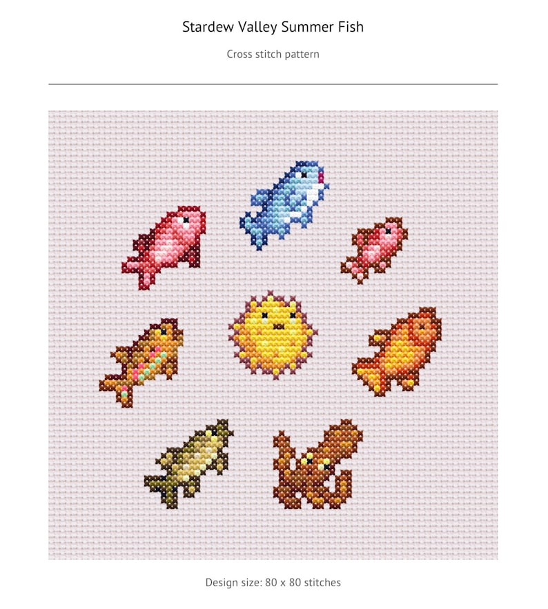 Stardew Valley Fish Cross Stitch Pattern Bundle - 4 Patterns Included ...