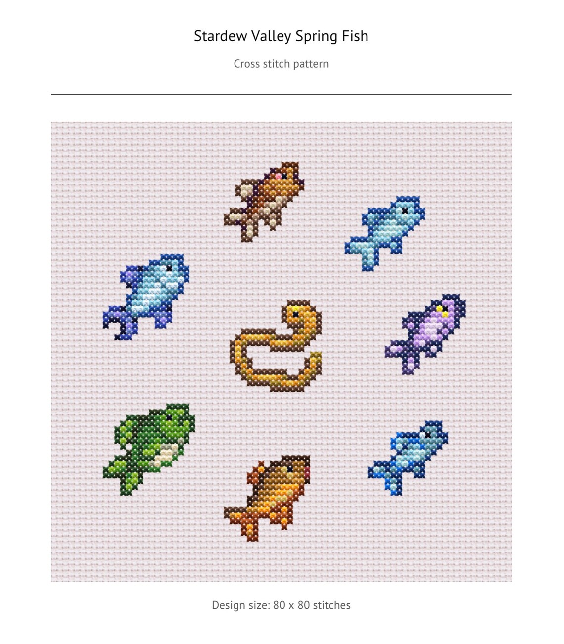 Stardew Valley Spring Fish Cross Stitch Pattern - Etsy