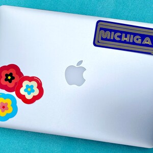 Blue & Yellow Michigan Lines Sticker, Laptop Decal, Waterproof Sticker ...