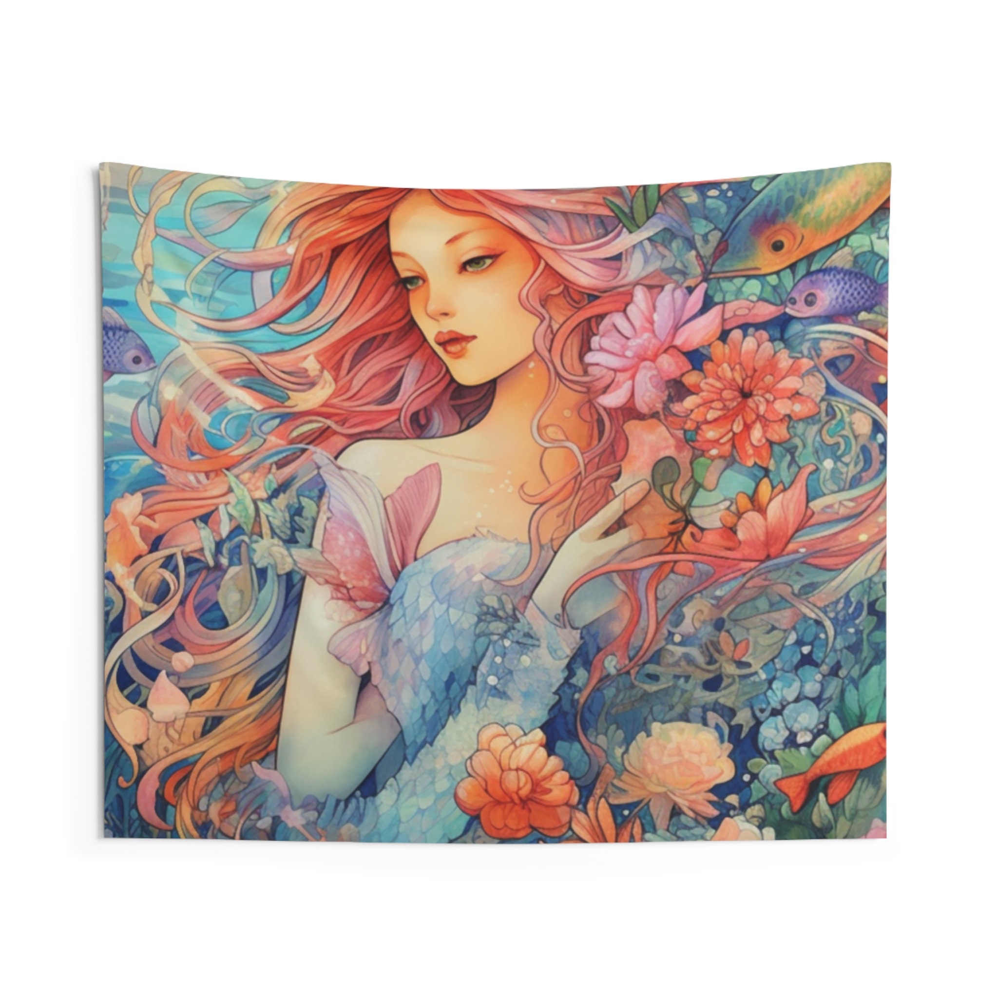 Enchanting Mermaid Indoor Wall Tapestrie - Etsy