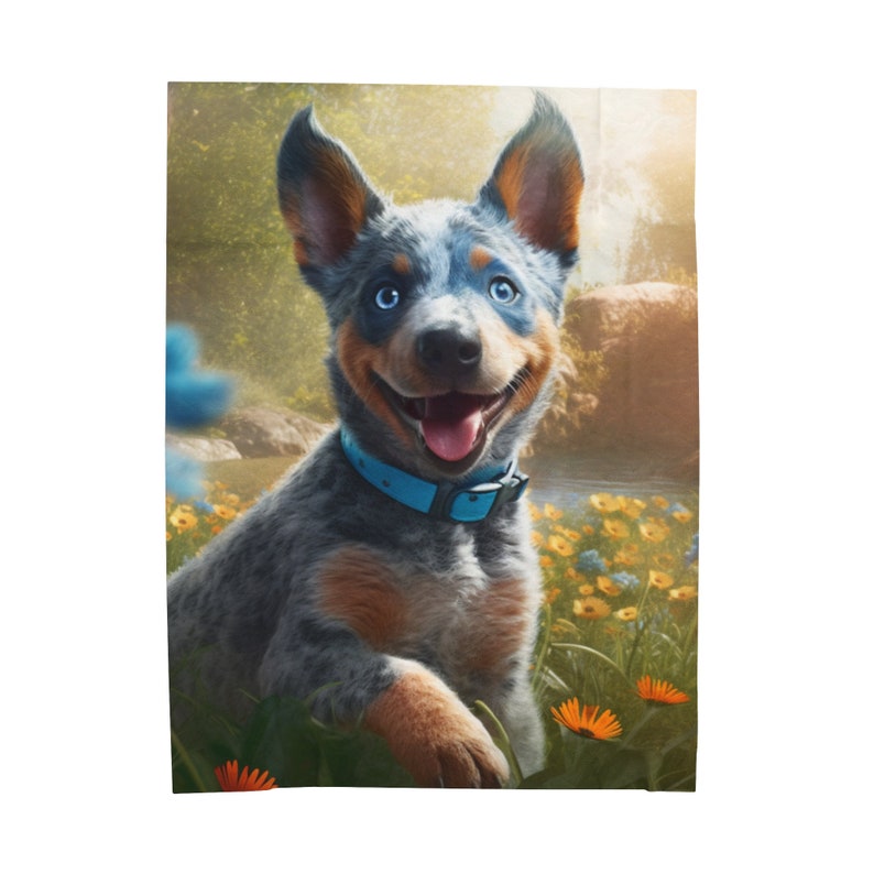 Ai Generated Bluey for Real Life Velveteen Plush Blanket Blue Heeler ...