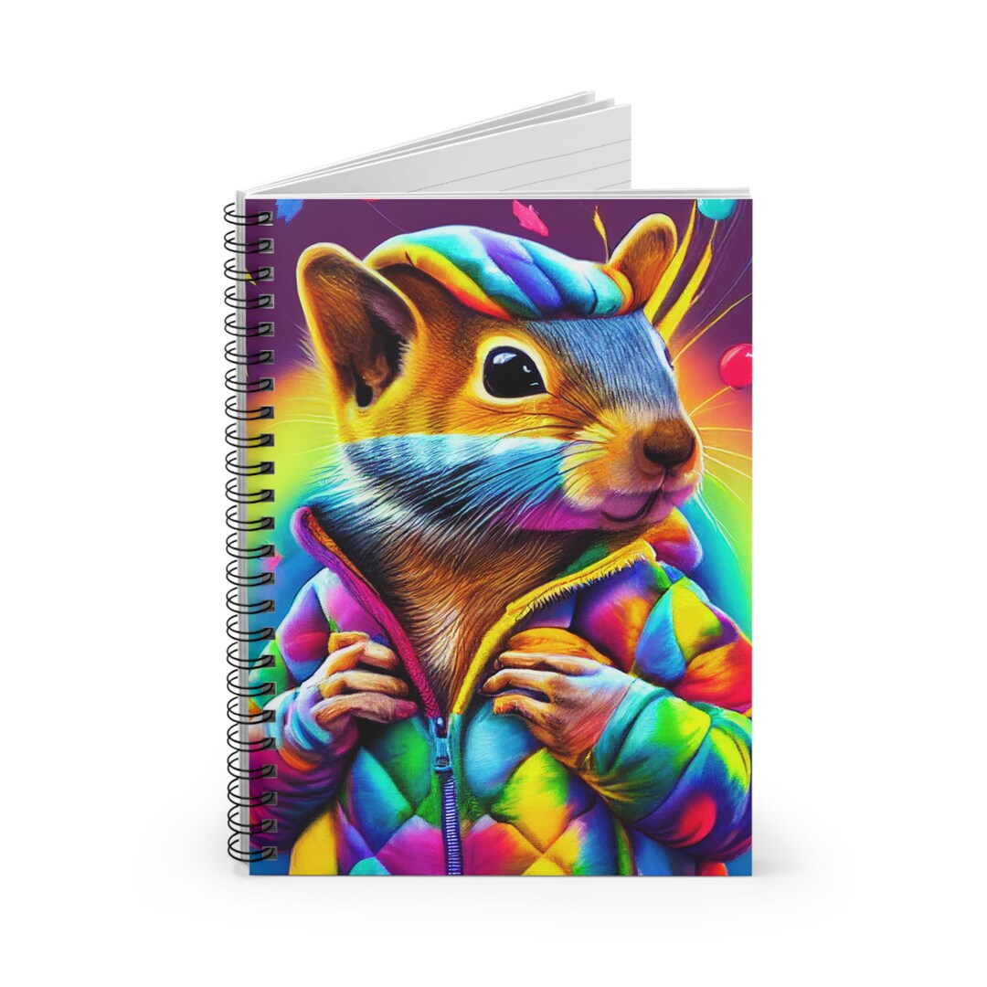 Lisa Frank Inspired Squirrel Spiral Notebook - Ruled Line - Etsy