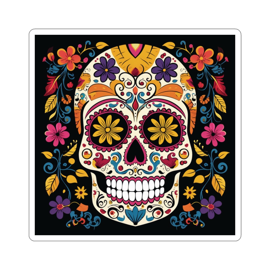 Sugar Skull Day of the Dead Kiss-cut Stickers Dia De Los Muertos - Etsy