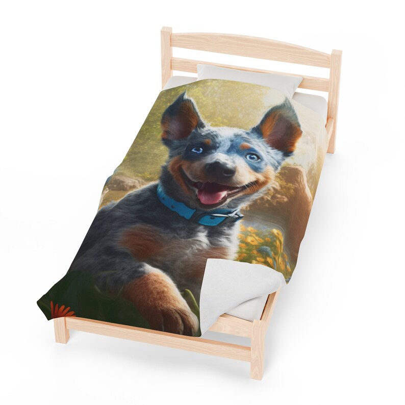 Ai Generated Bluey for Real Life Velveteen Plush Blanket Blue Heeler - Etsy