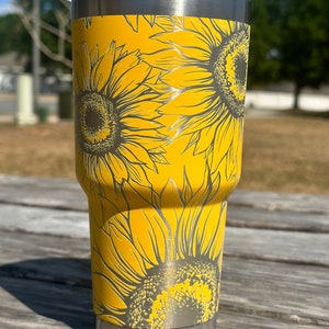 Sunflower Wrap File 30 & 40 Oz Versions - SVG - Lightburn - Etsy
