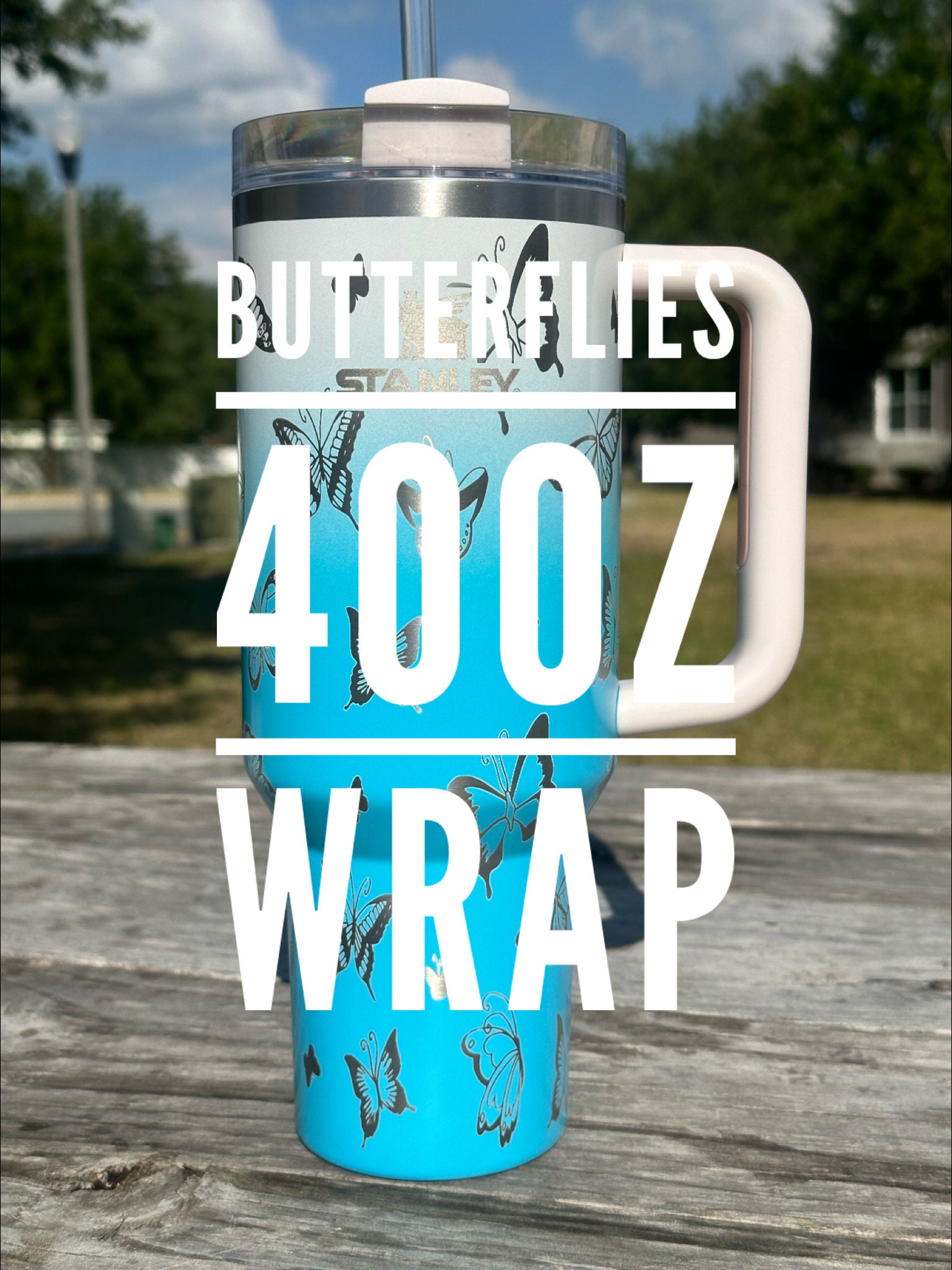 40 Oz Butterfly Wrap Digital File - Stanley - Dupe - Svg - Lightburn ...