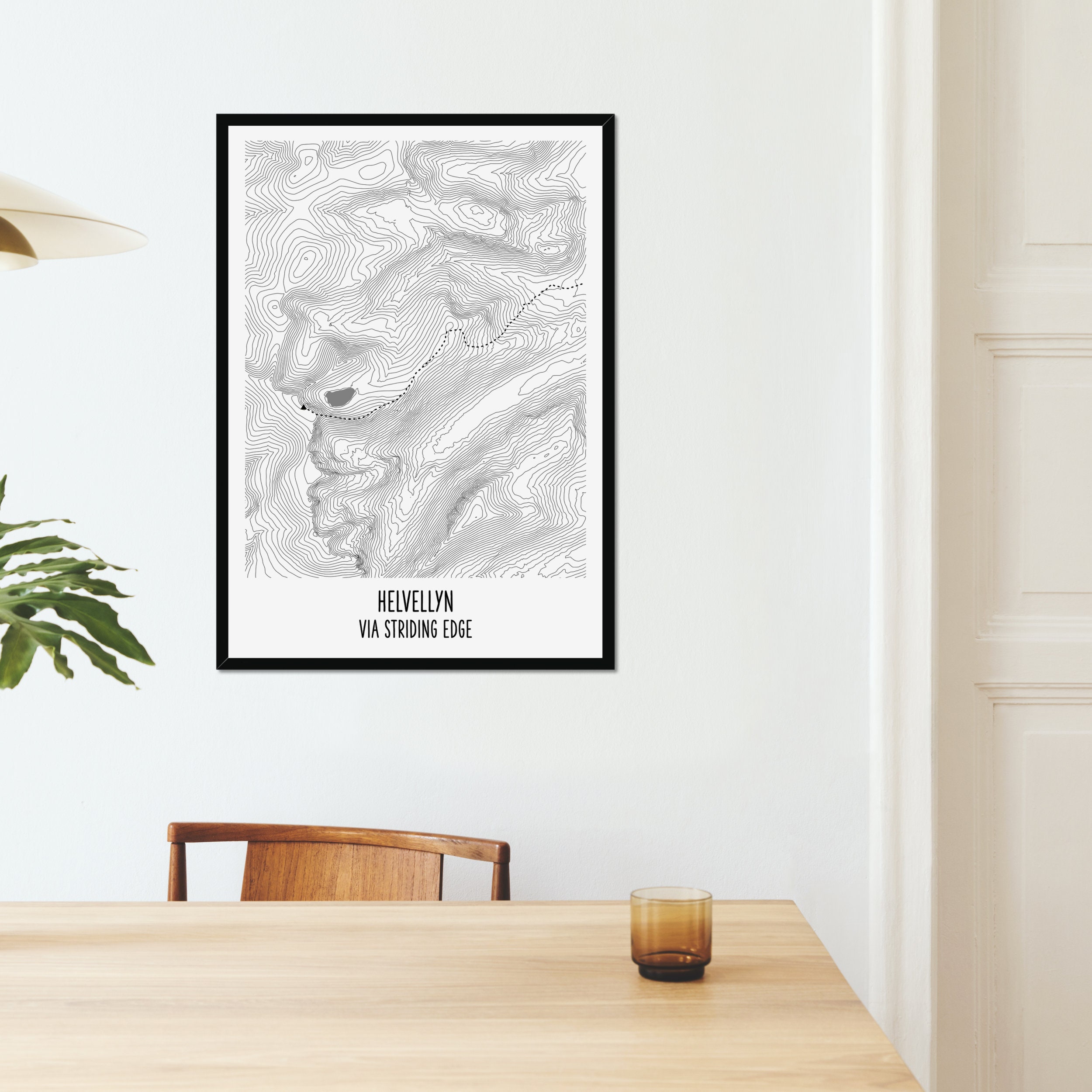 Helvellyn via Striding Edge Route Map Topographic Map Print - Etsy UK