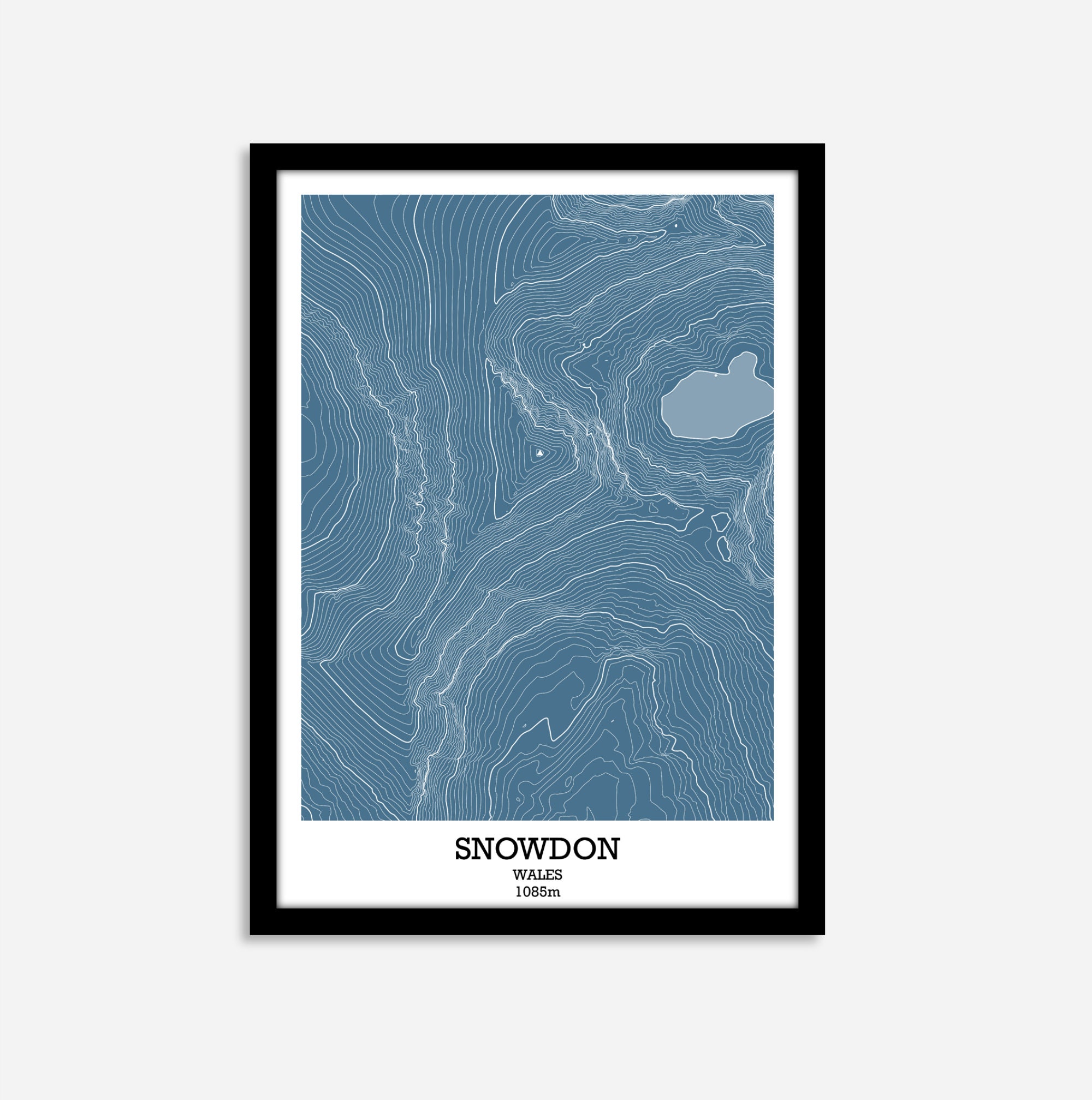 Snowdon Contour Map Topographic Map Print Snowdon Print - Etsy