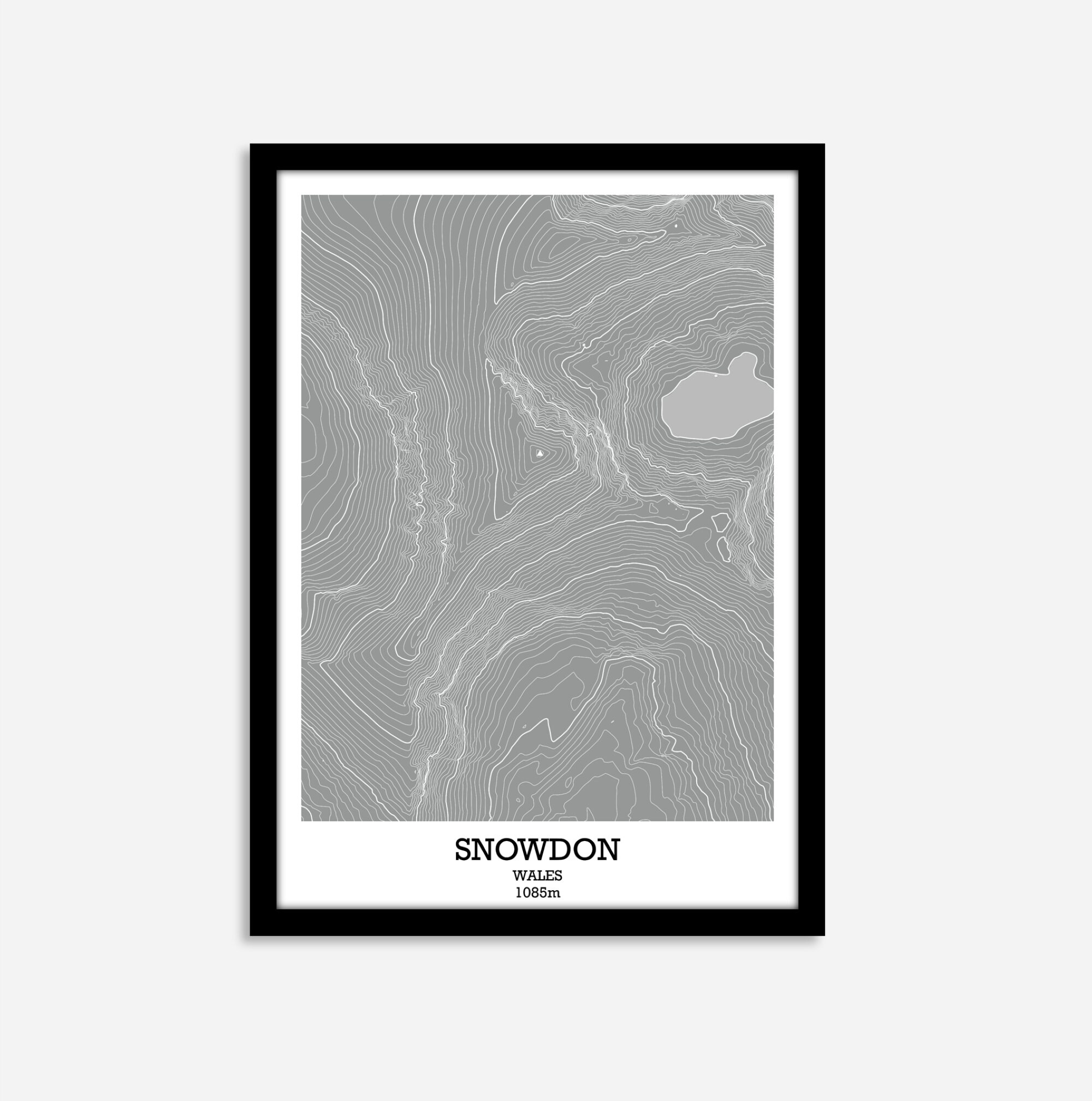 Snowdon Contour Map Topographic Map Print Snowdon Print - Etsy