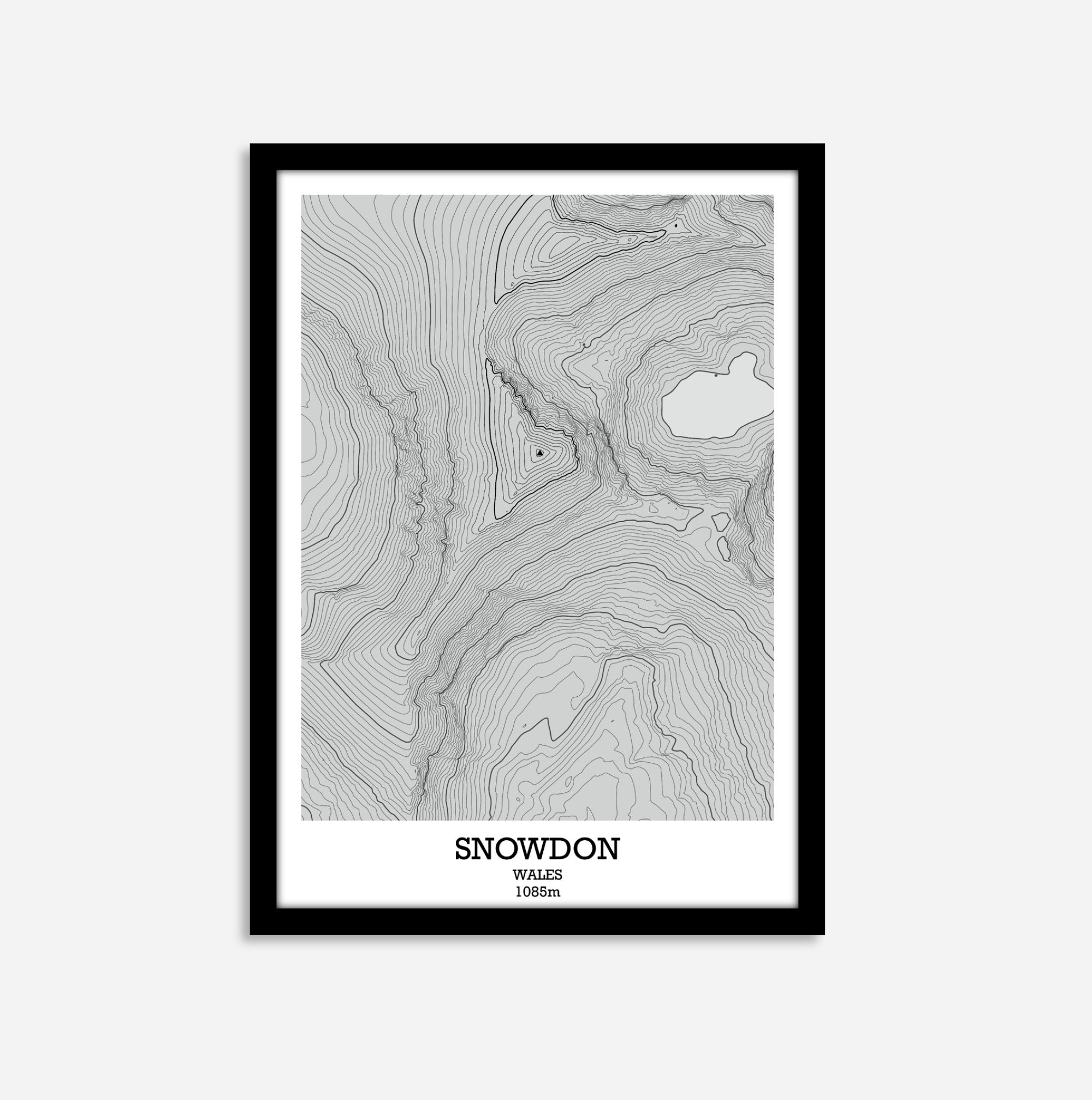 Snowdon Contour Map Topographic Map Print Snowdon Print - Etsy