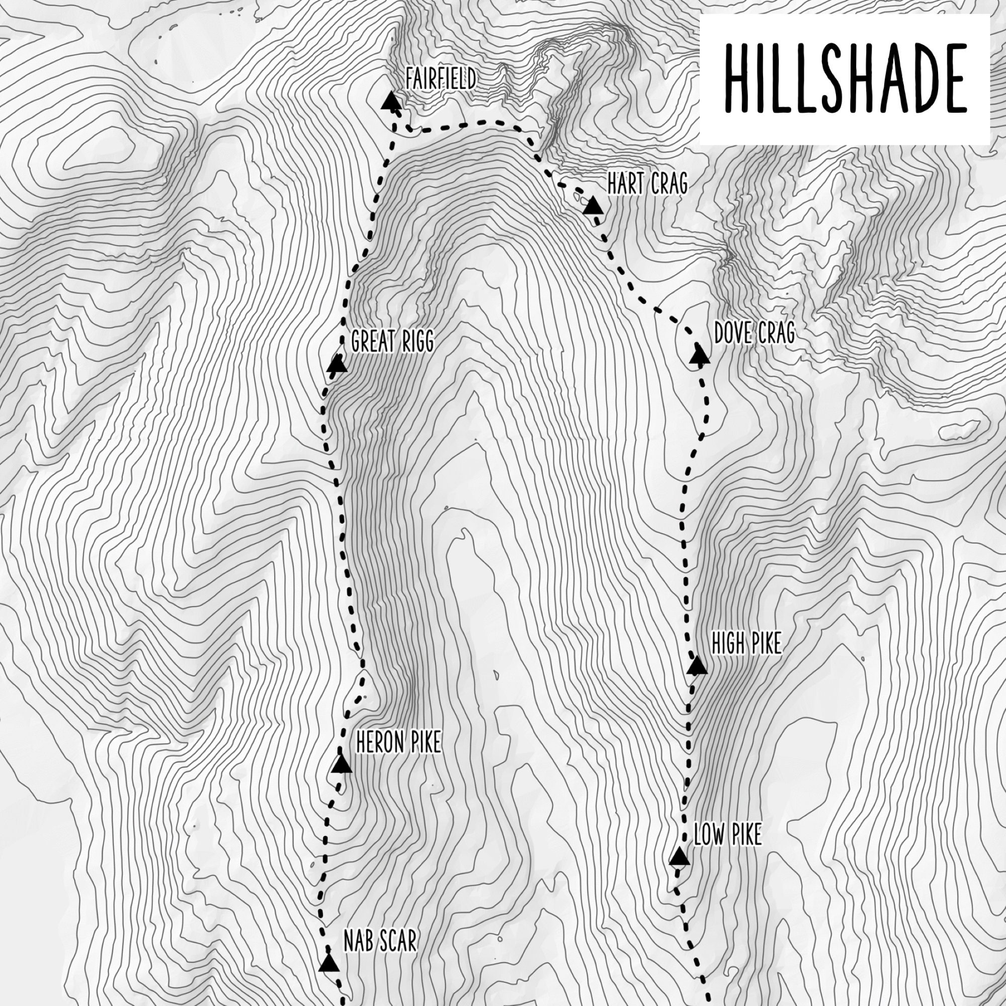 Fairfield Horseshoe Route Map Topographic Map Print Contour Line Print ...