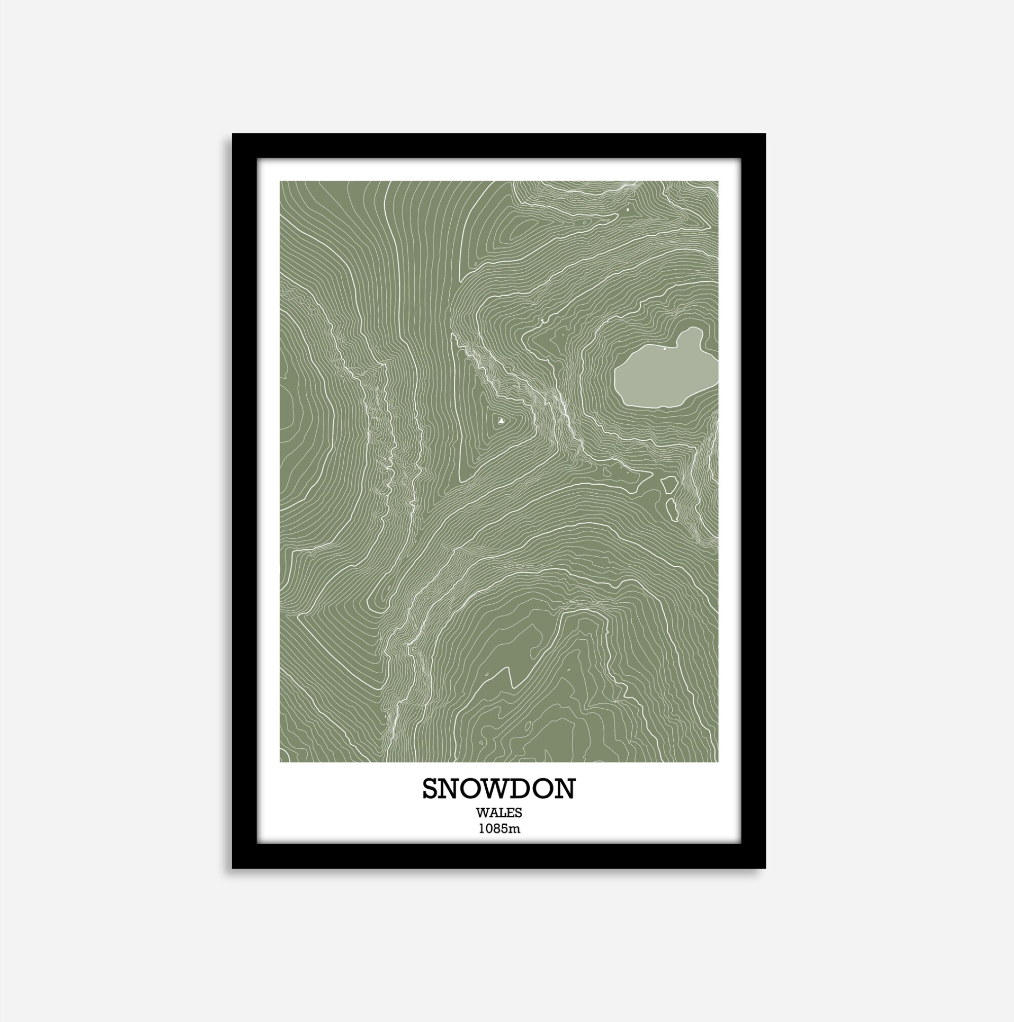 Snowdon Contour Map Topographic Map Print Snowdon Print - Etsy