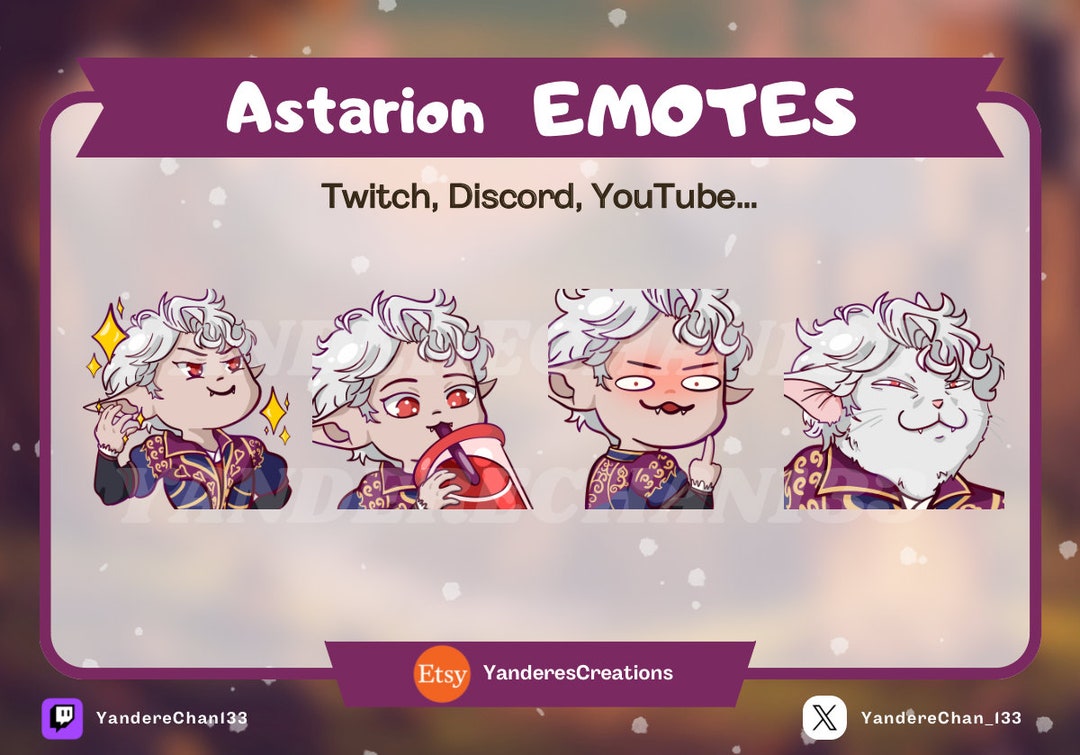 Astarion Emotes BG3 twitch, Discord... - Etsy