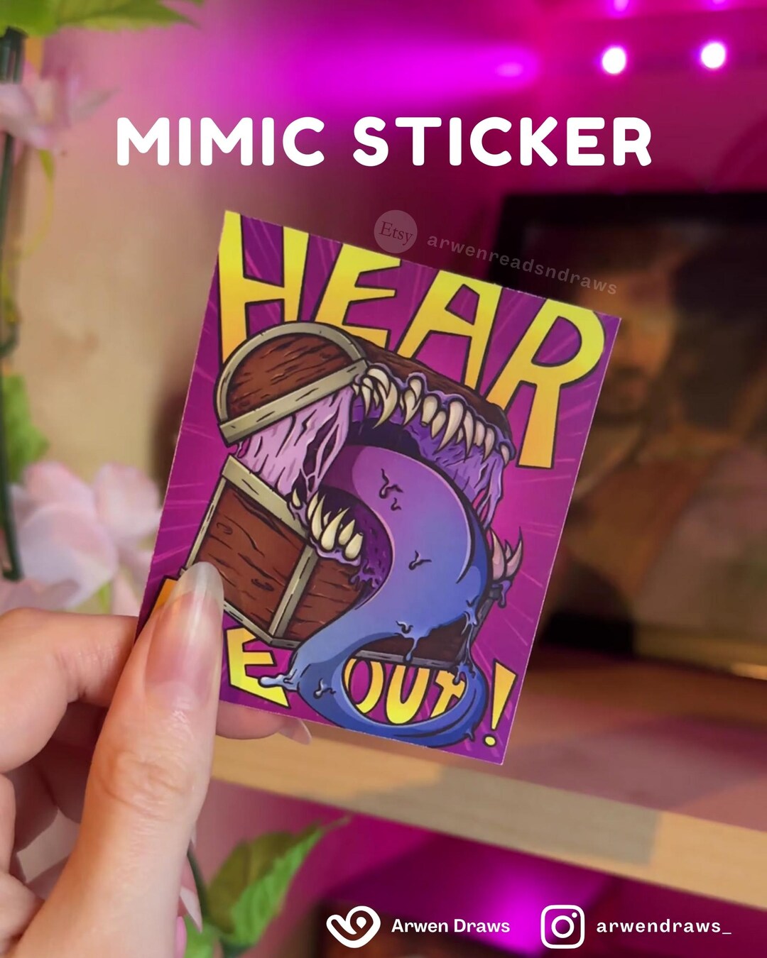 Mimic "hear Me Out" Sticker - Dungeons and Dragons (DND) Illustration ...