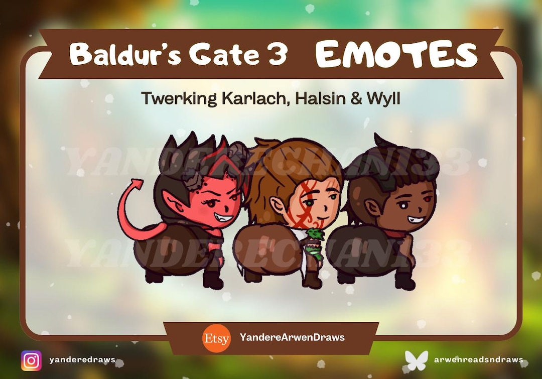 Baldur's Gate 3 Twerking Emotes - Karlach, Halsin & Wyll - Etsy