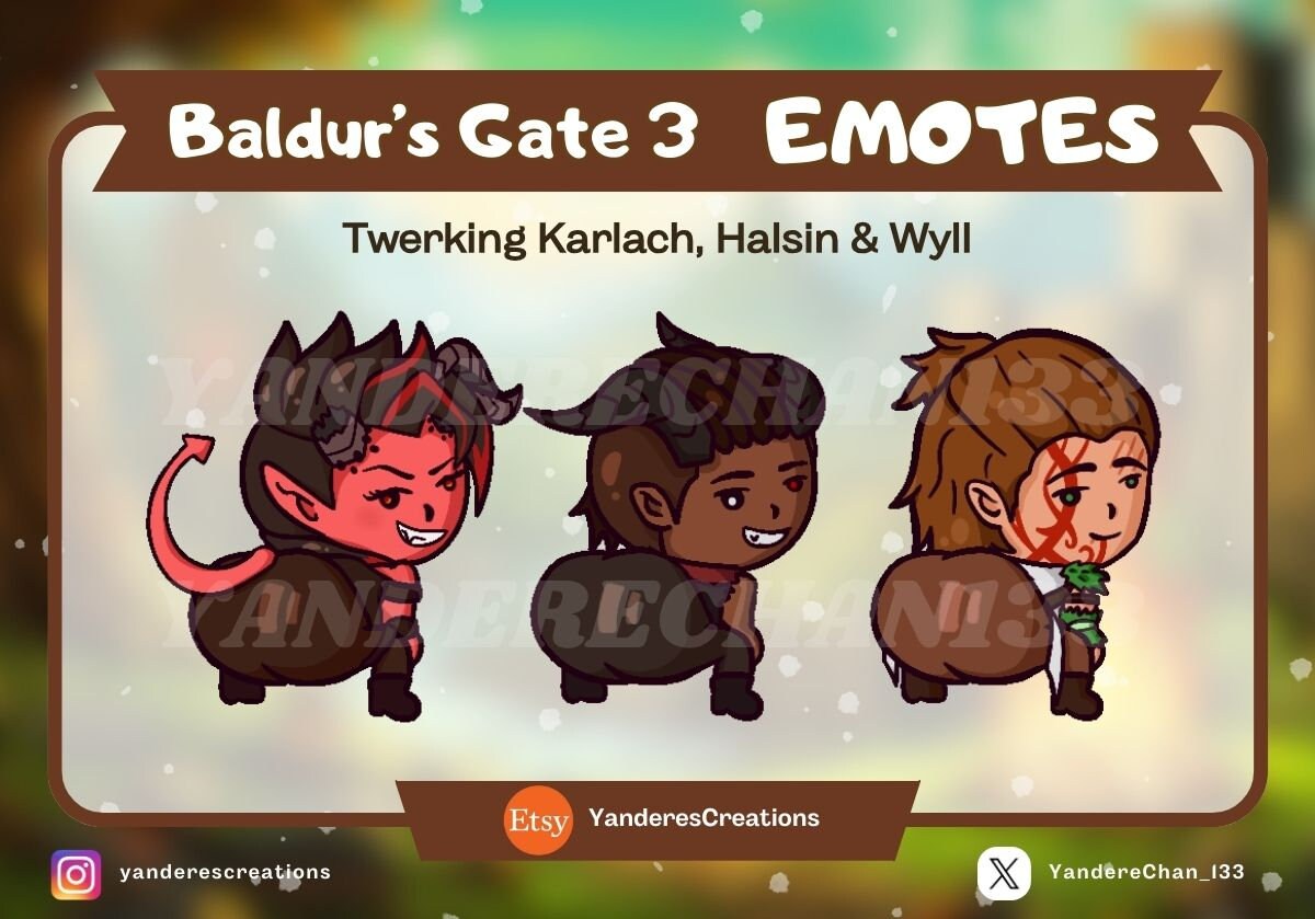 Baldur's Gate 3 Twerking Emotes Karlach, Halsin & Wyll - Etsy