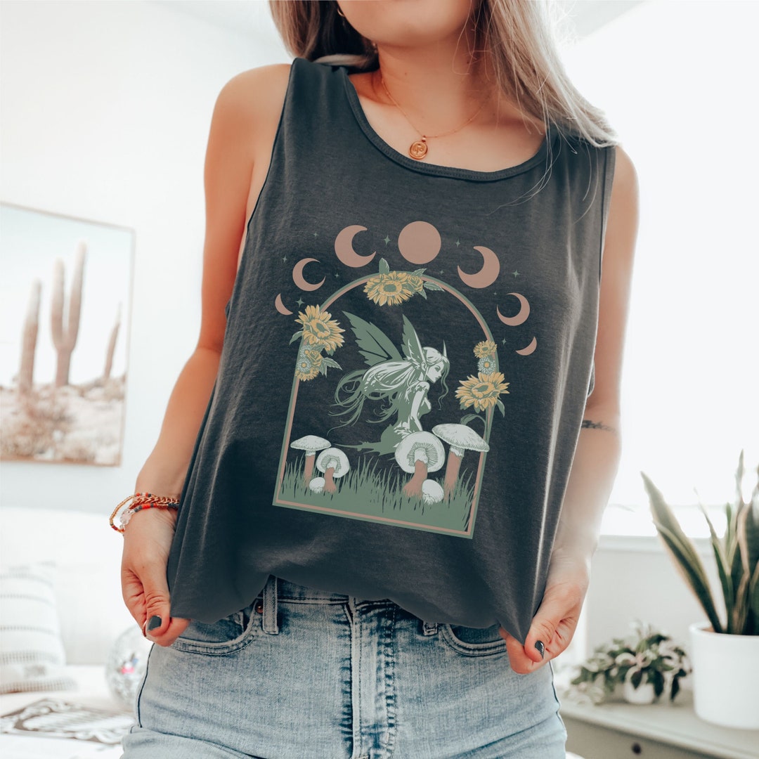 Comfort Colors Mystical Fairycore Tank Top, Celestial Moon Magic ...