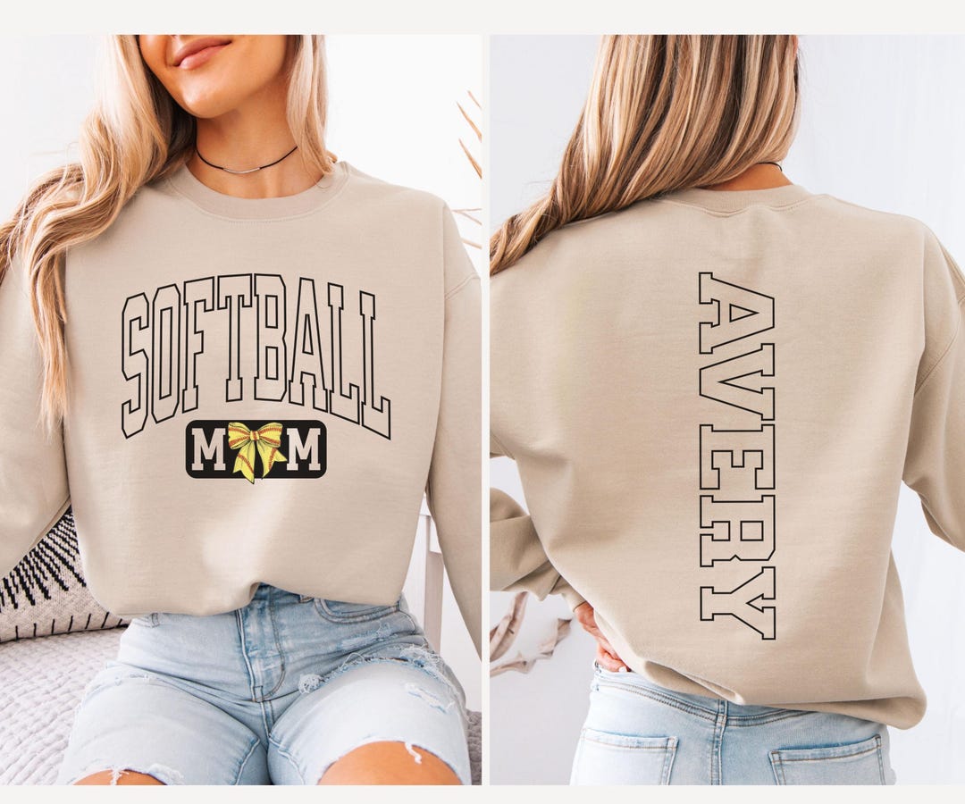 Custom Softball Mom Sweatshirt: Personalized Name Gift - Etsy