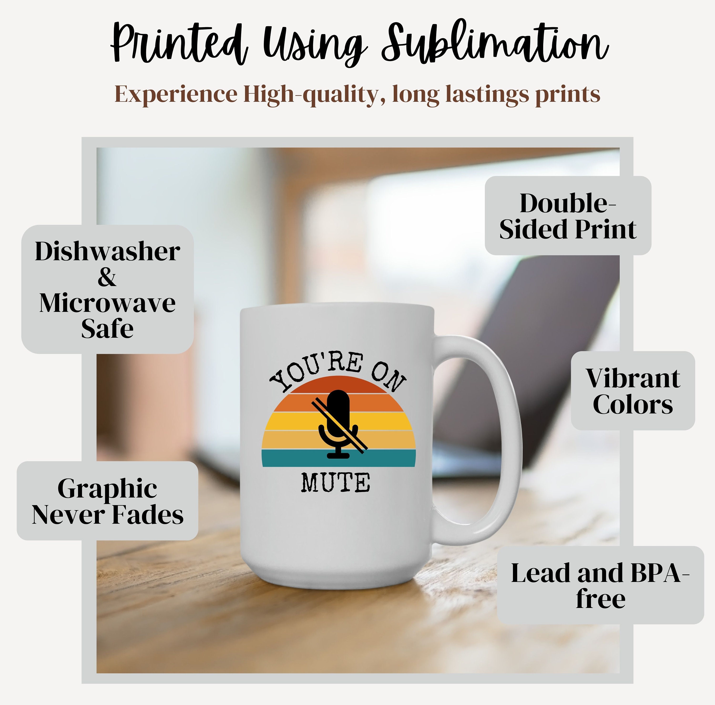 You're on Mute Coffee Mug: Retro Sun Funny Gift - Etsy