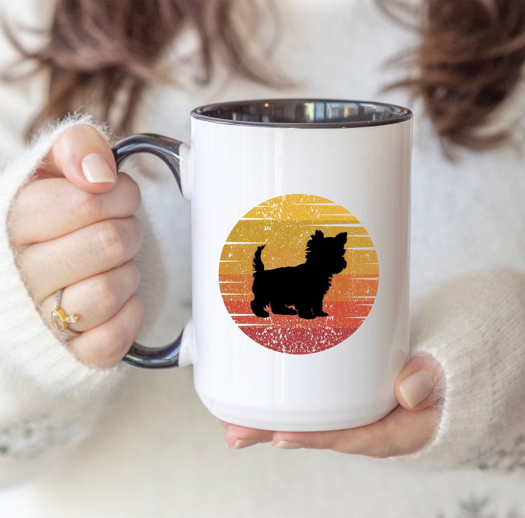 Retro Sun Yorkie Mug, Yorkie Mom Coffee Mug, Gift for Yorkie Mom Dad ...