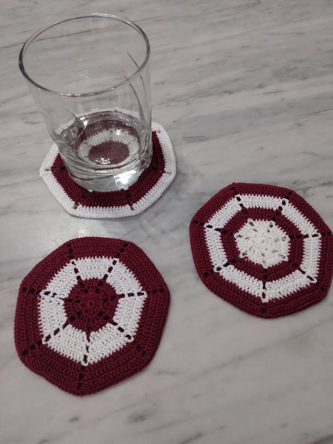 Oklahoma Sooner Double Layer Crochet Coasters Handmade Gift - Etsy