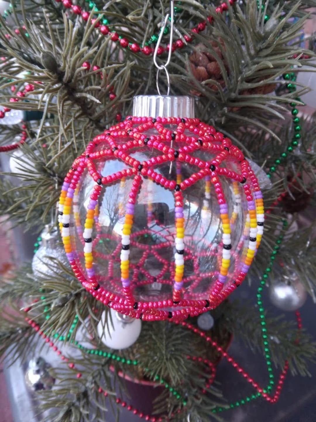 Native American Beaded Christmas Tree Ornaments, Handmade Unique Gift ...
