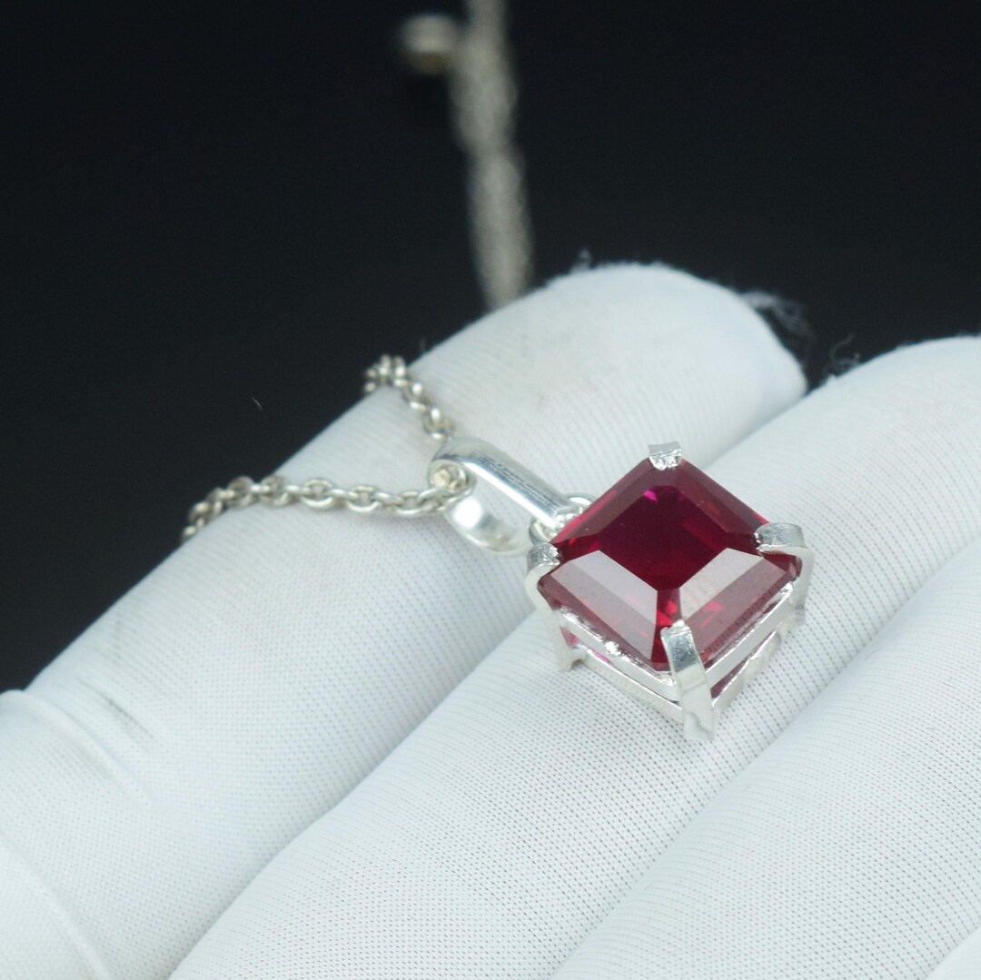 Luxury Red Ruby Square Cut Loose Gemstone Jewelry | Minimalist 925 ...