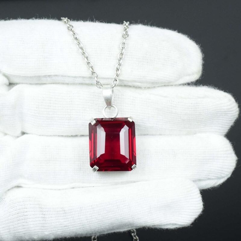Red Ruby Pendant - Etsy