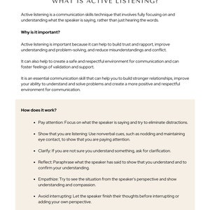 Listen Up: the Active Listening Workbook for Effective Communication - Etsy
