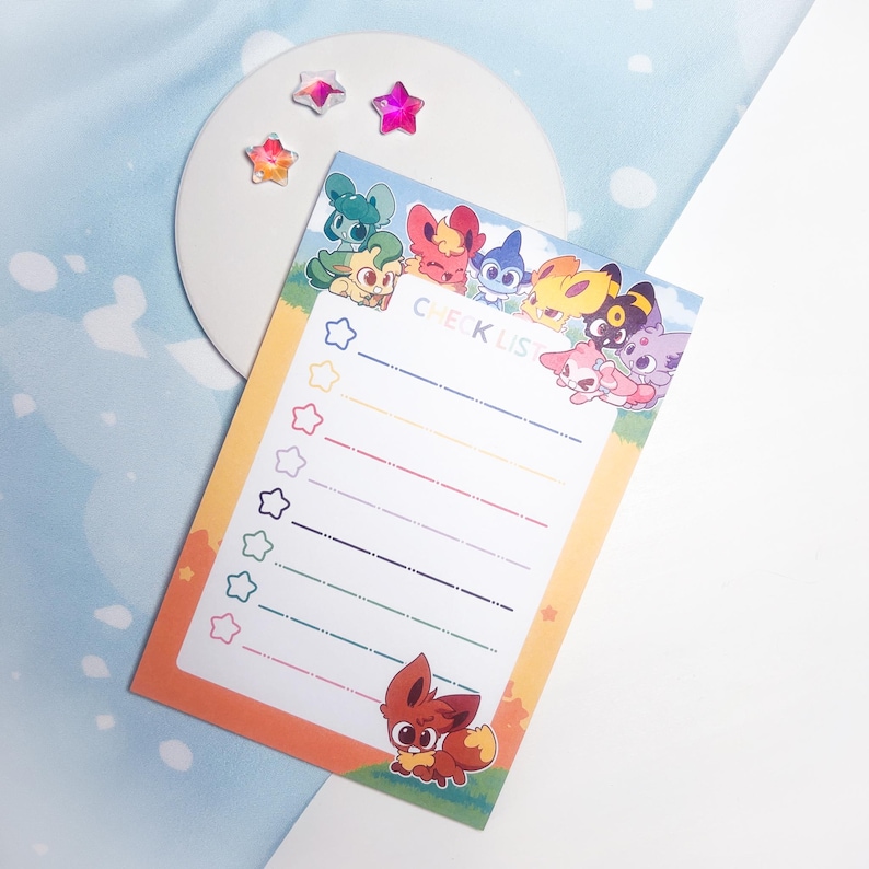 Eeveelution Checklist/daily Planner Notepad - Etsy