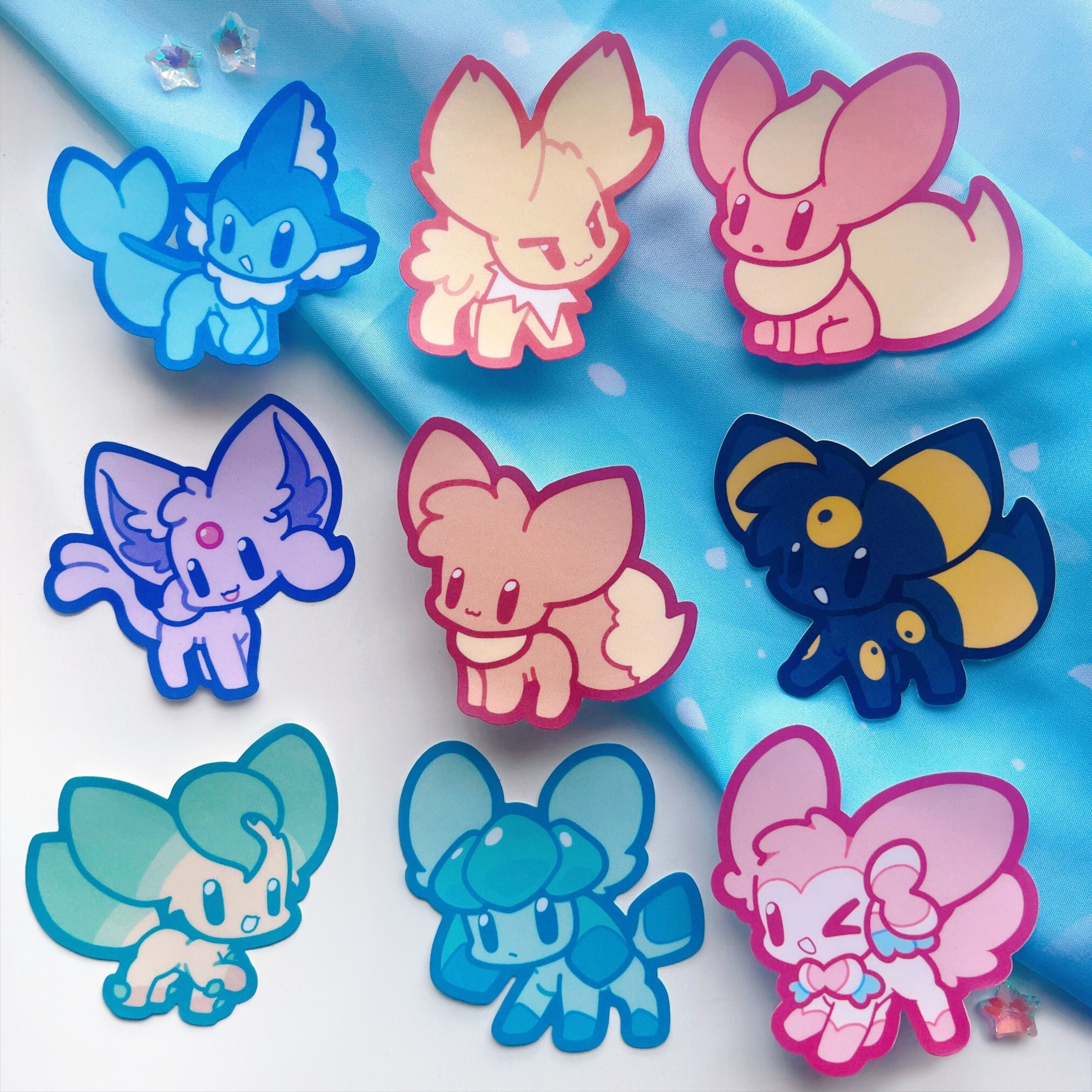 Chibi Eeveelution Diecut Stickers - Etsy