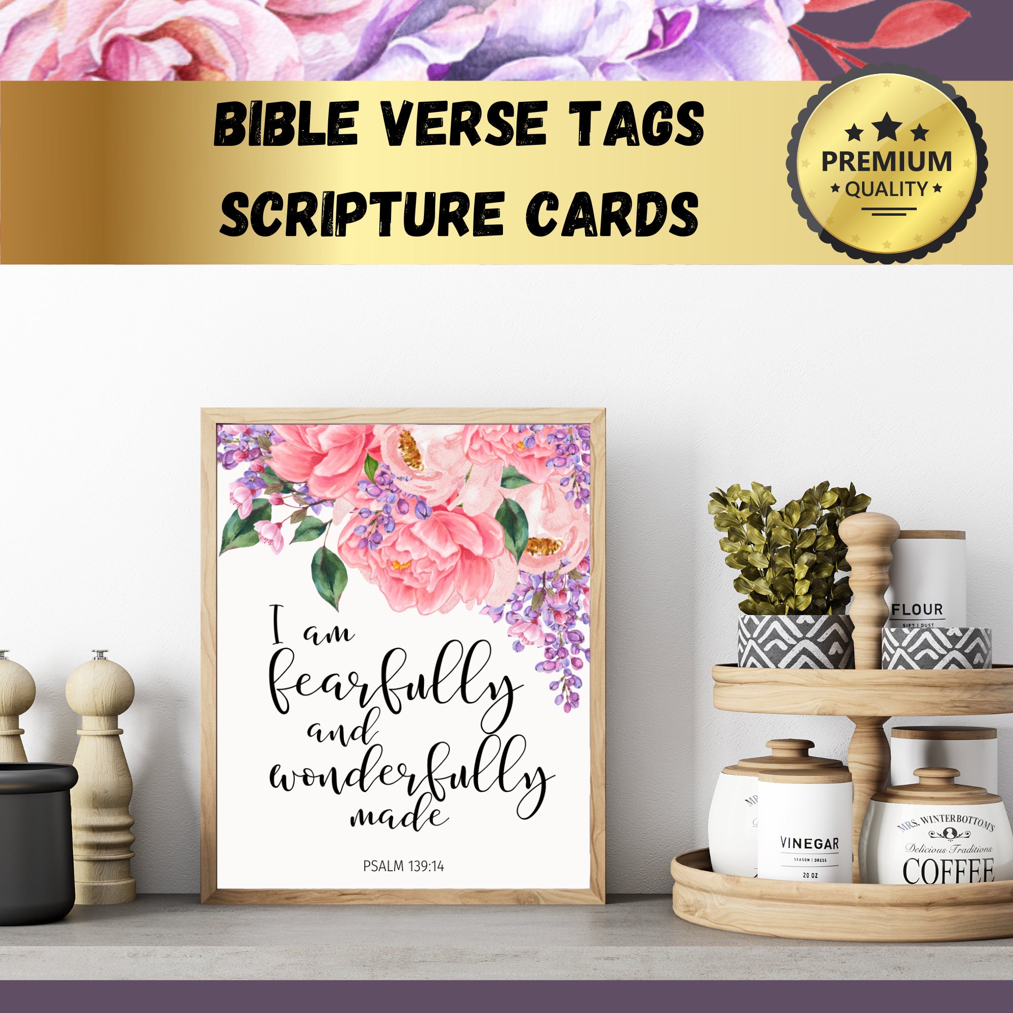 Bible Verse Tags/scripture Cards, Cover Template Book , Canva Template ...