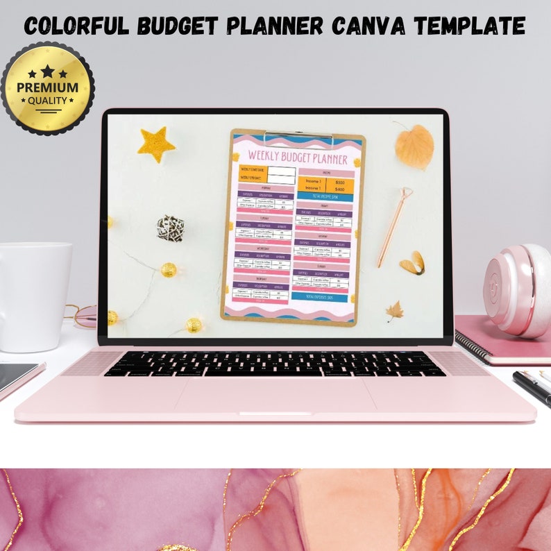Colorful Budget Planner Canva Template, Budget Planner Template ...