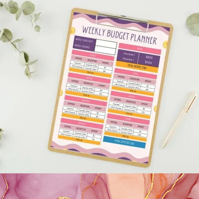 Colorful Budget Planner Canva Template, Budget Planner Template ...