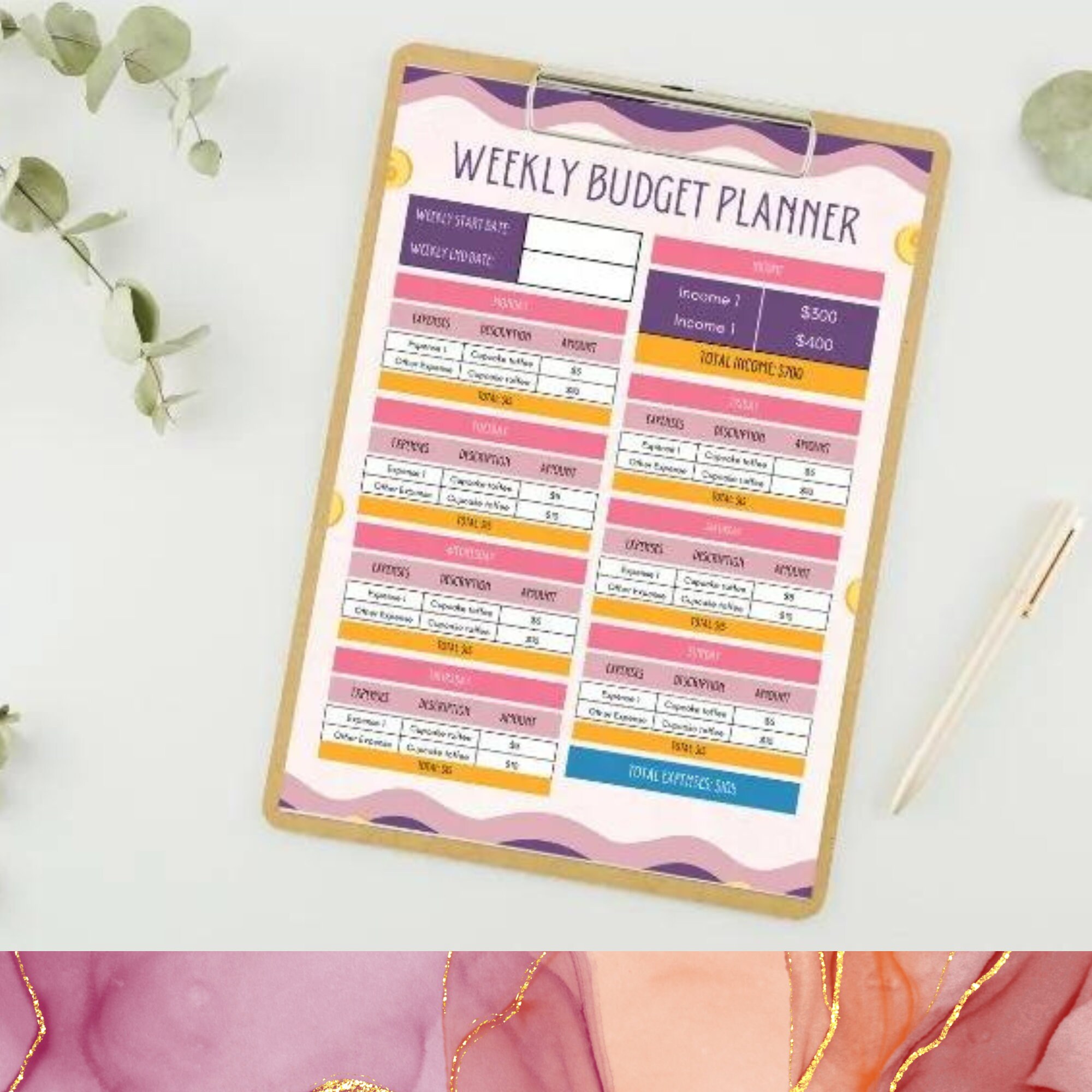 Colorful Budget Planner Canva Template, Budget Planner Template ...