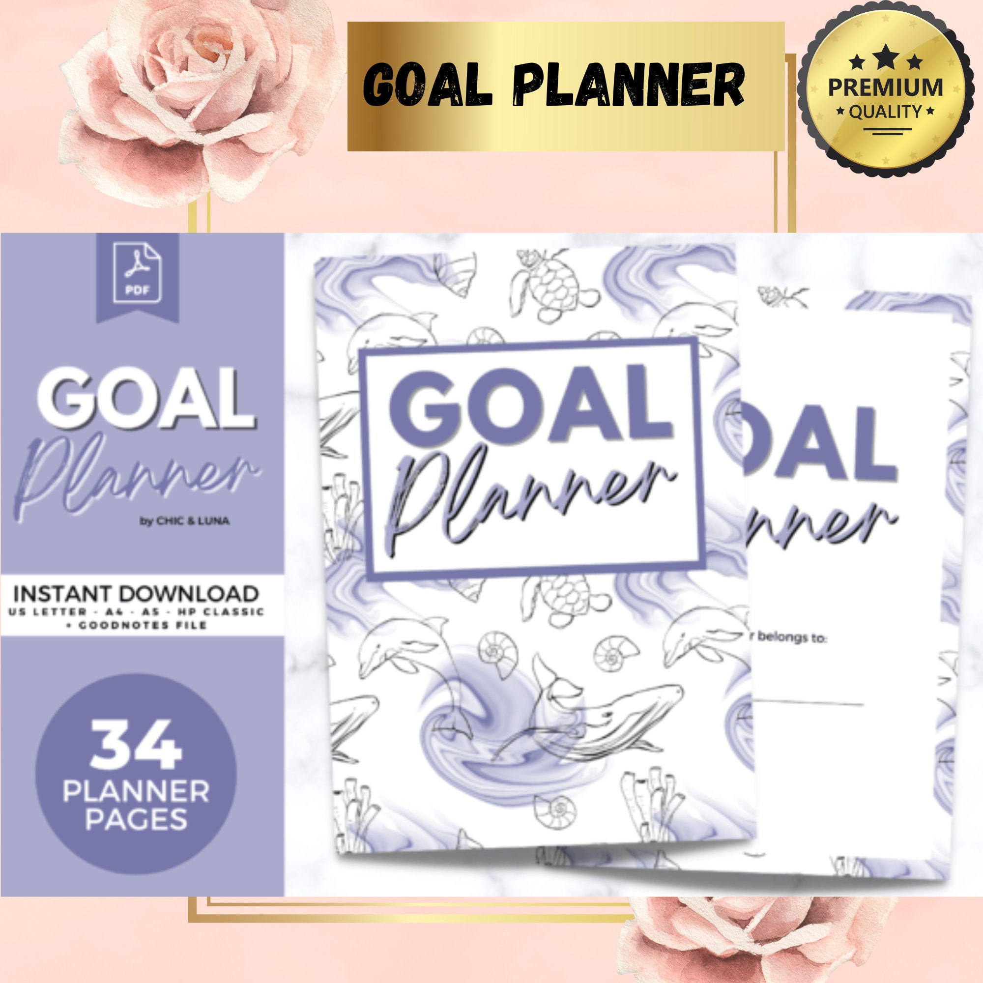 Goal Planner Printable, Digital Planner, Printable Planner, Goal ...