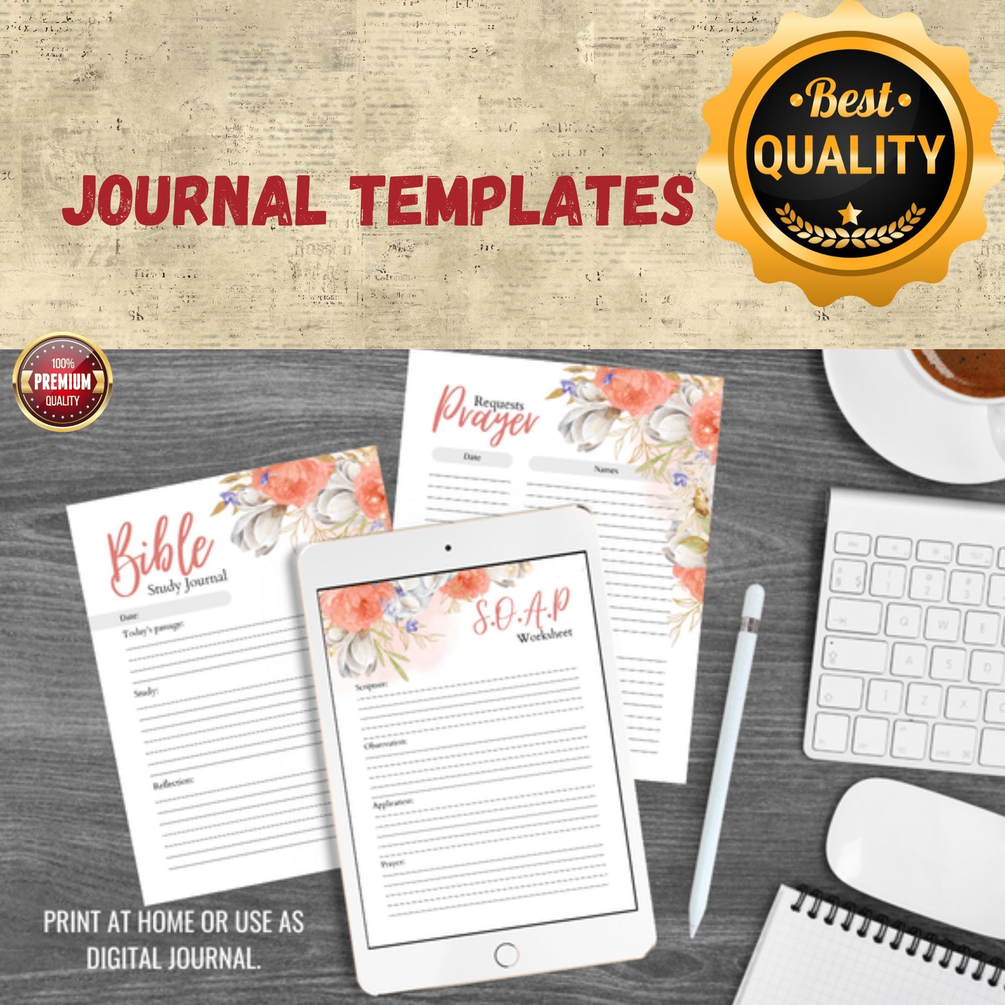 Devotional and Prayer Journal Templates , Prayer Journal Printable ...