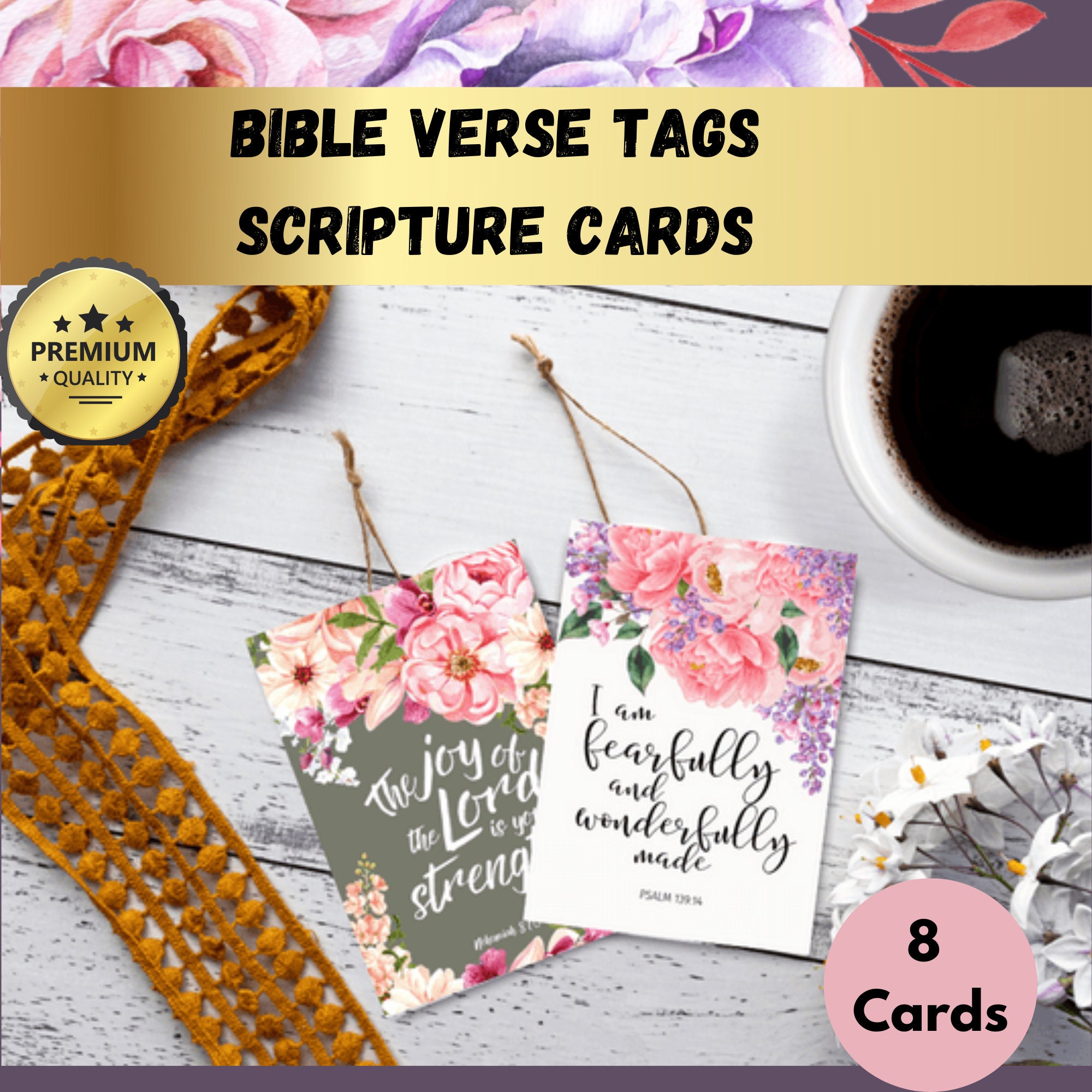 Bible Verse Tags/scripture Cards, Cover Template Book , Canva Template ...