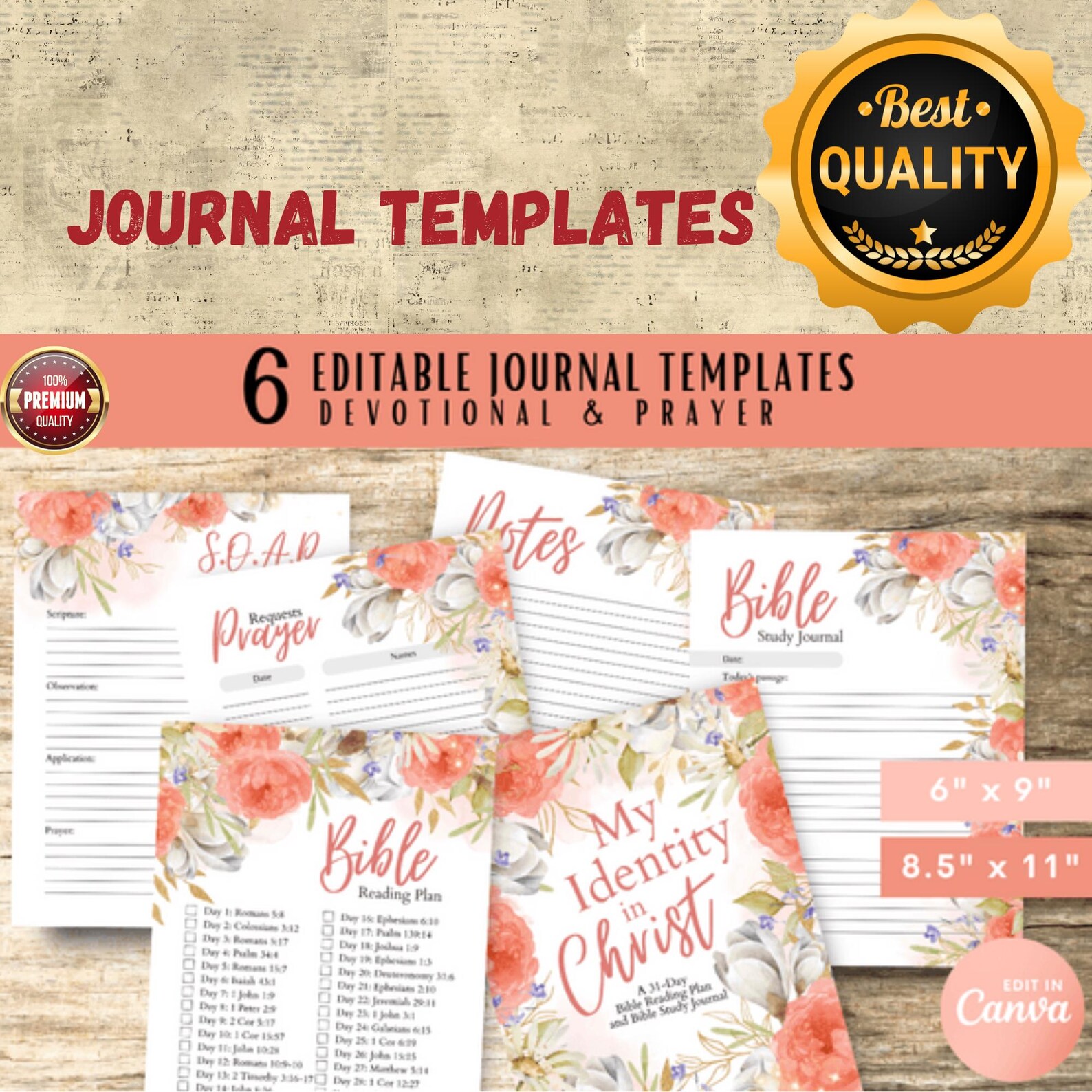Devotional and Prayer Journal Templates , Prayer Journal Printable ...