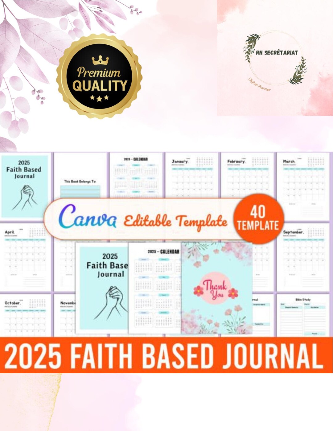 2025 Faith Based Journal Canva Template, Faith Journal Printable, Faith ...