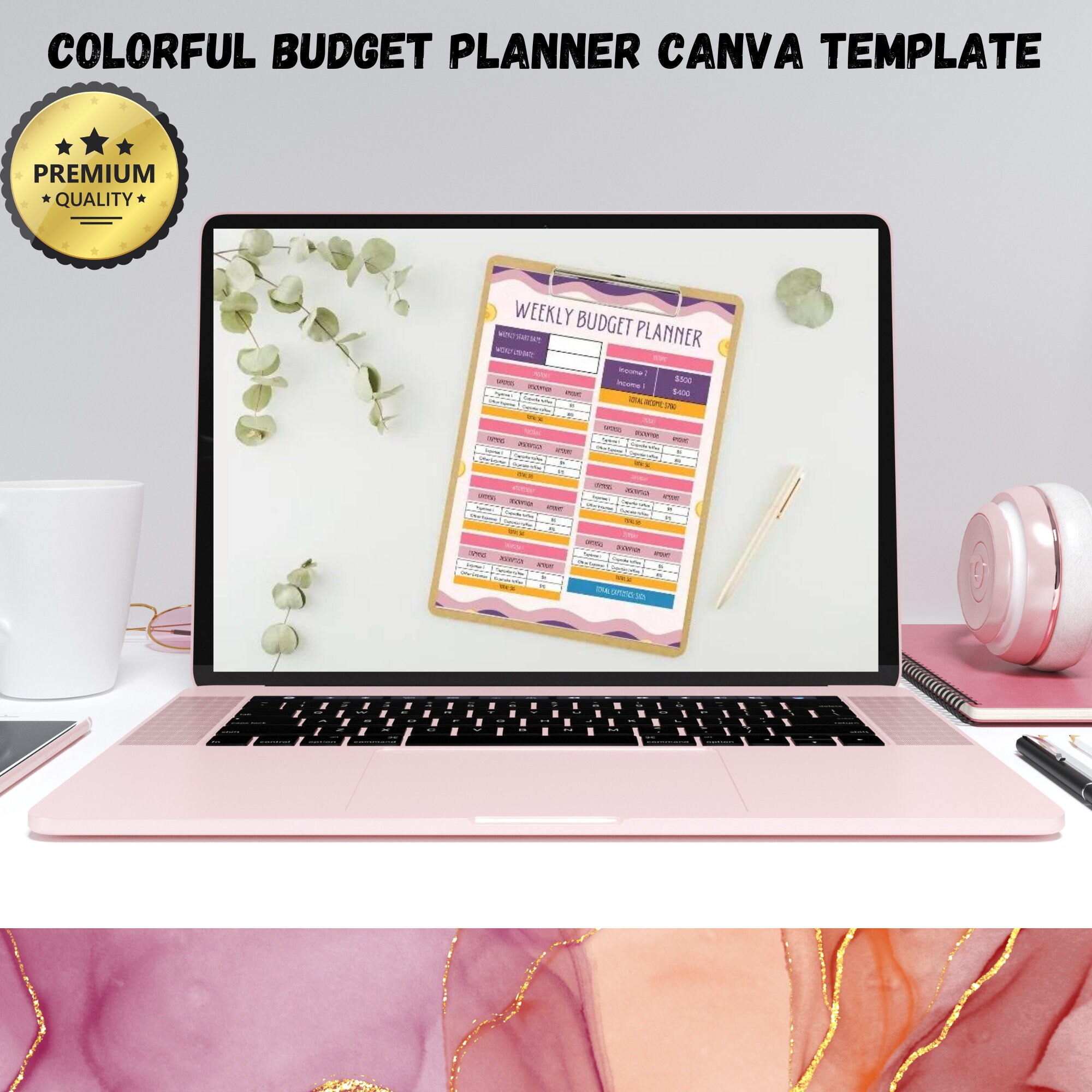 Colorful Budget Planner Canva Template, Budget Planner Template ...
