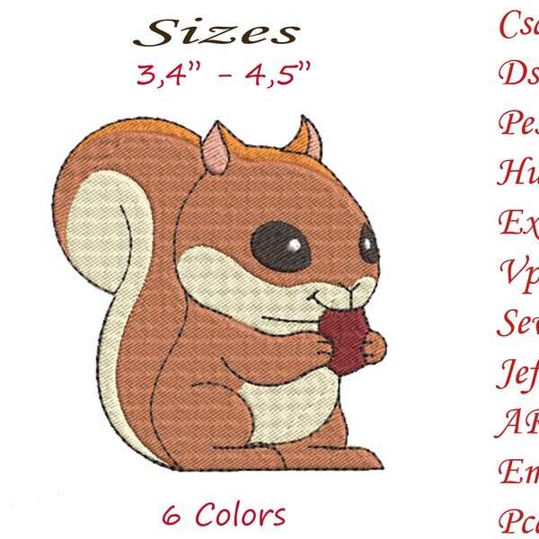 Squirrel Embroidery - Etsy