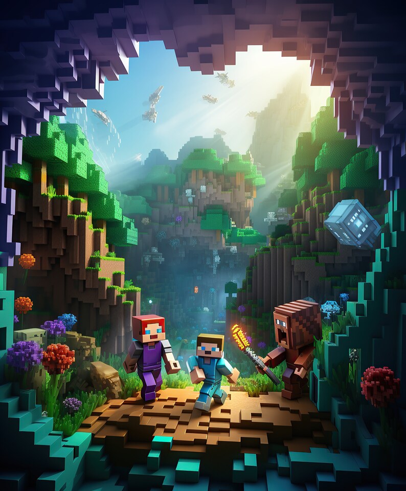 AI Pixel Art Birthday Gift Background 4K Digital Download Print ...