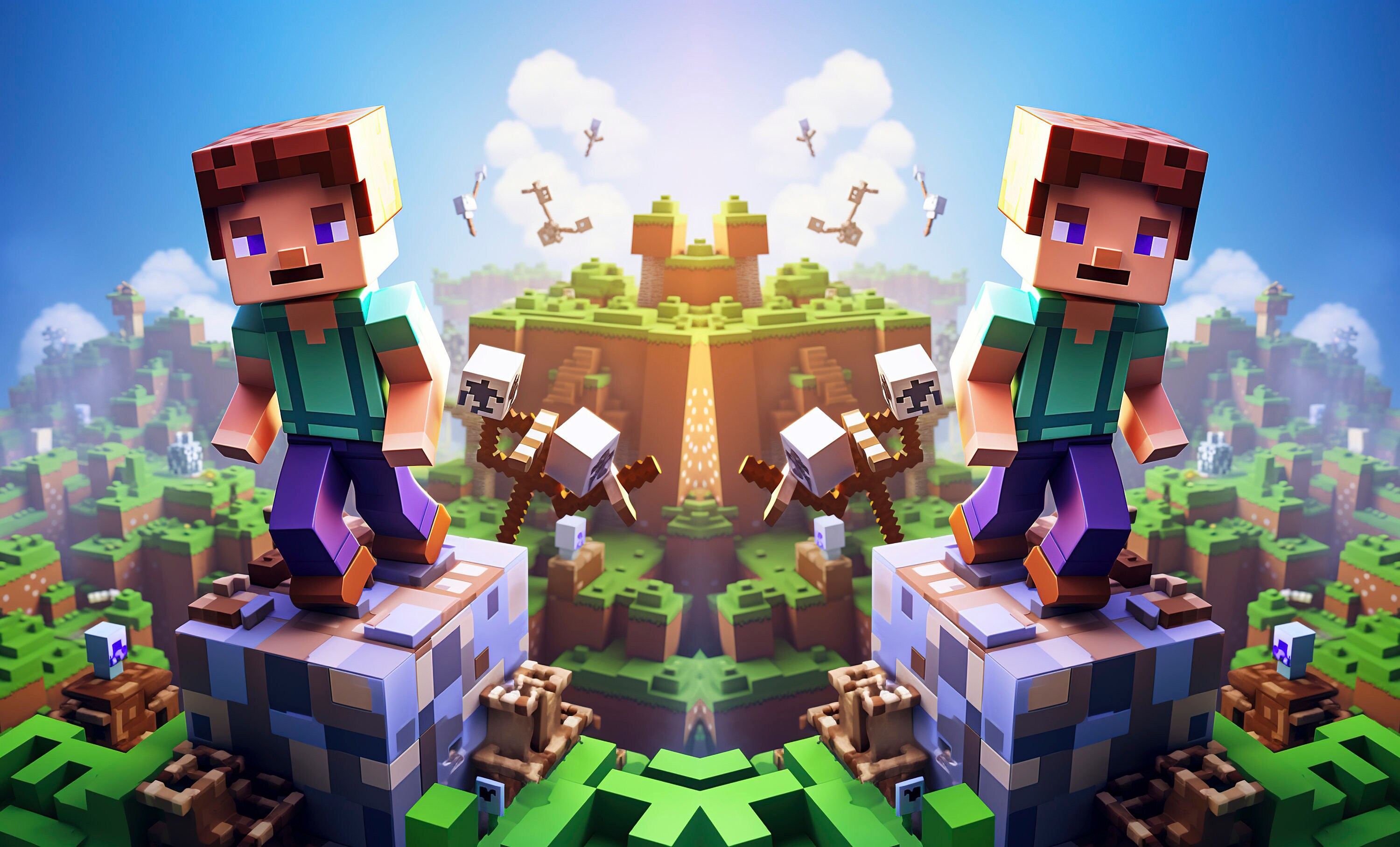 Minecrafter AI Pixel Art Fondo de regalo de cumpleaños 4K Descarga ...