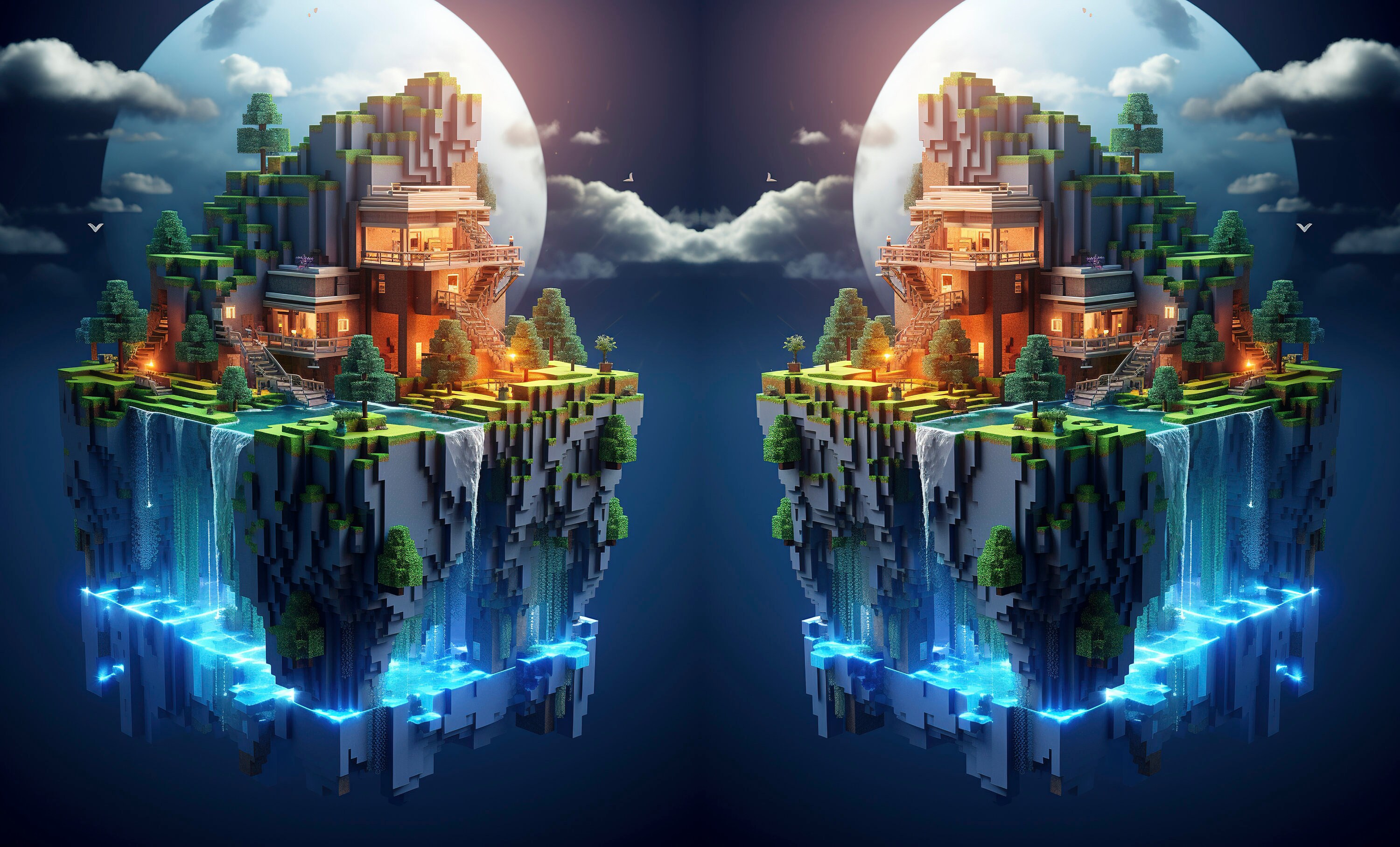 Minecrafter AI Pixel Art Birthday Gift Background 4K Digital Download ...